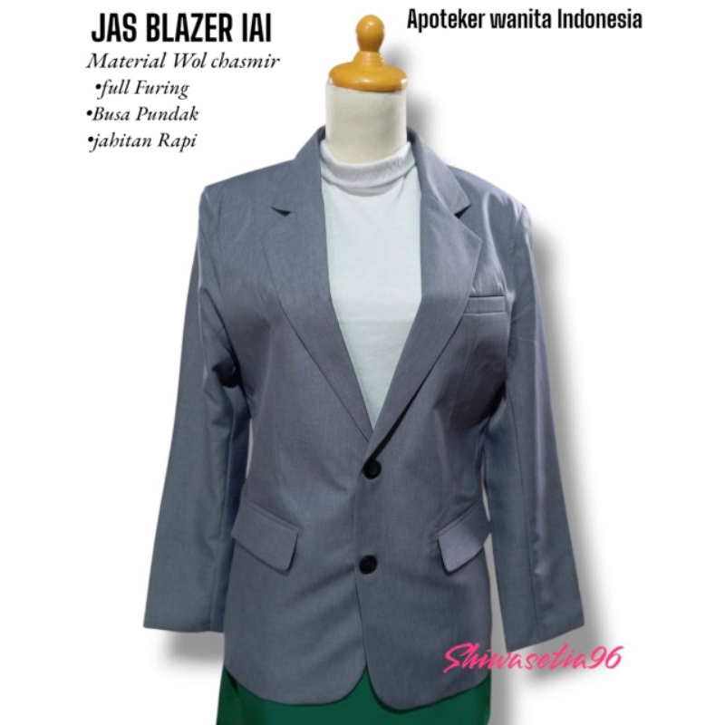 Jual Jas Blazer Formal IAI Bahan Wol Kasmir /Jas Ikatan Apoteker Indonesia /Jas Dokter | Shopee ...