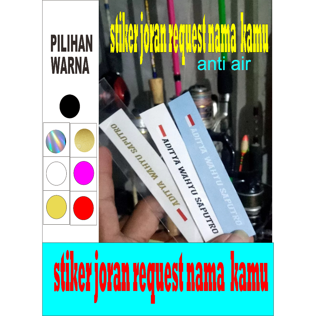 Jual stiker cutting joran pancing request nama | Shopee Indonesia