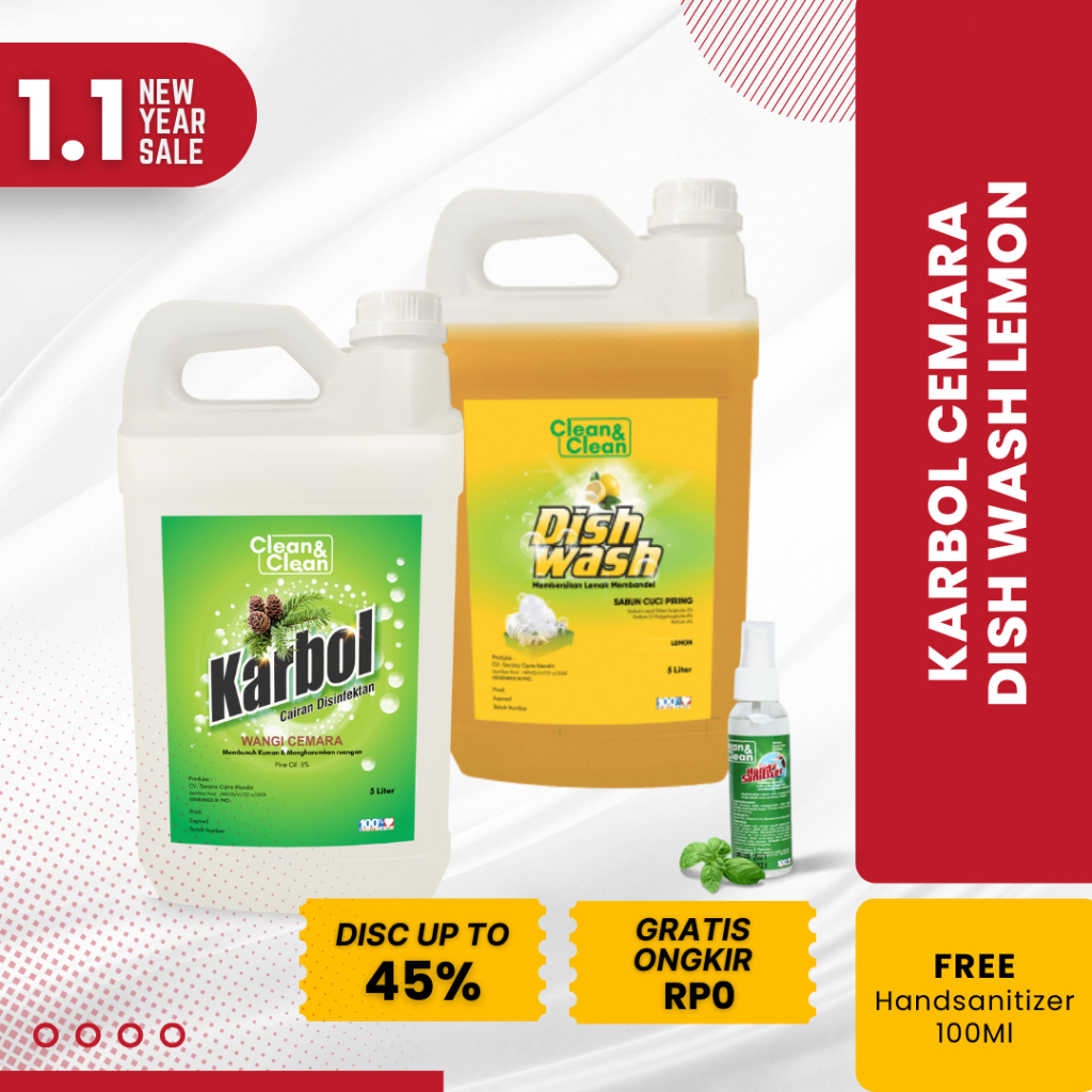 Jual Karbol Cemara + Sabun Cuci Piring Aroma Lemon 5 LITER (FREE ...