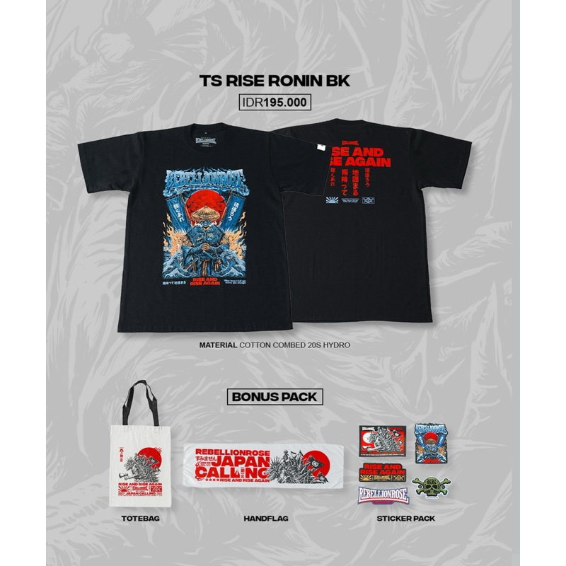 Jual Rebellion Rose - Tshirt Rebellion Rose - TS RISE RONIN BK | Shopee ...