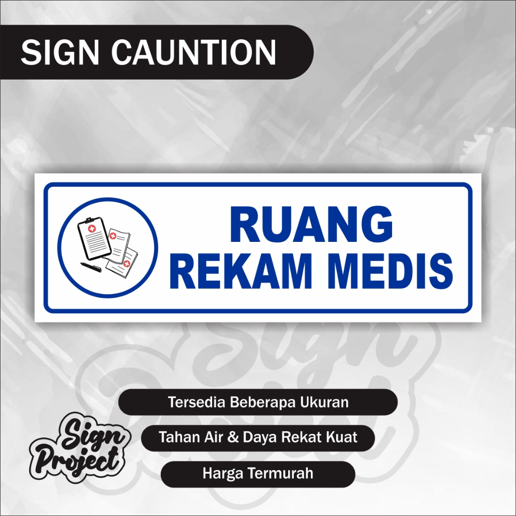 Jual Stiker Ruang Rekam Medis / Stiker Medis / Stiker Ruang Dokumen ...