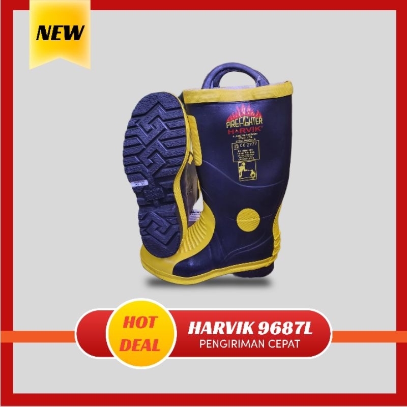 Jual Sepatu Pemadam Kebakaran HARVIK 9687L ORIGINAL / sepatu boot Anti ...