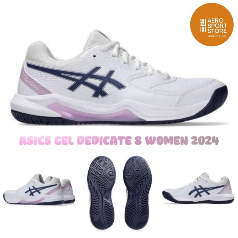 Jual [ SEPATU TENIS ASICS GEL - DEDICATE 8 WIDE WOMEN 2024 / White - Indigo Fog ] | Shopee Indonesia
