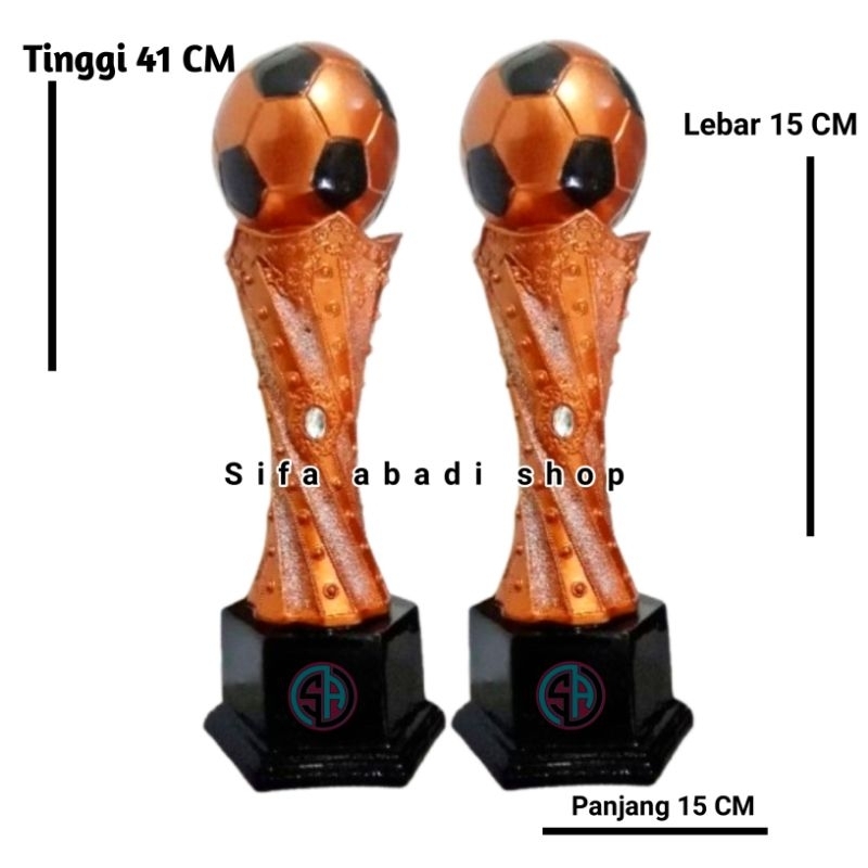 Jual Piala Bola Permata / Trophy Bola Aesthetic Unik Murah 41 cm ...