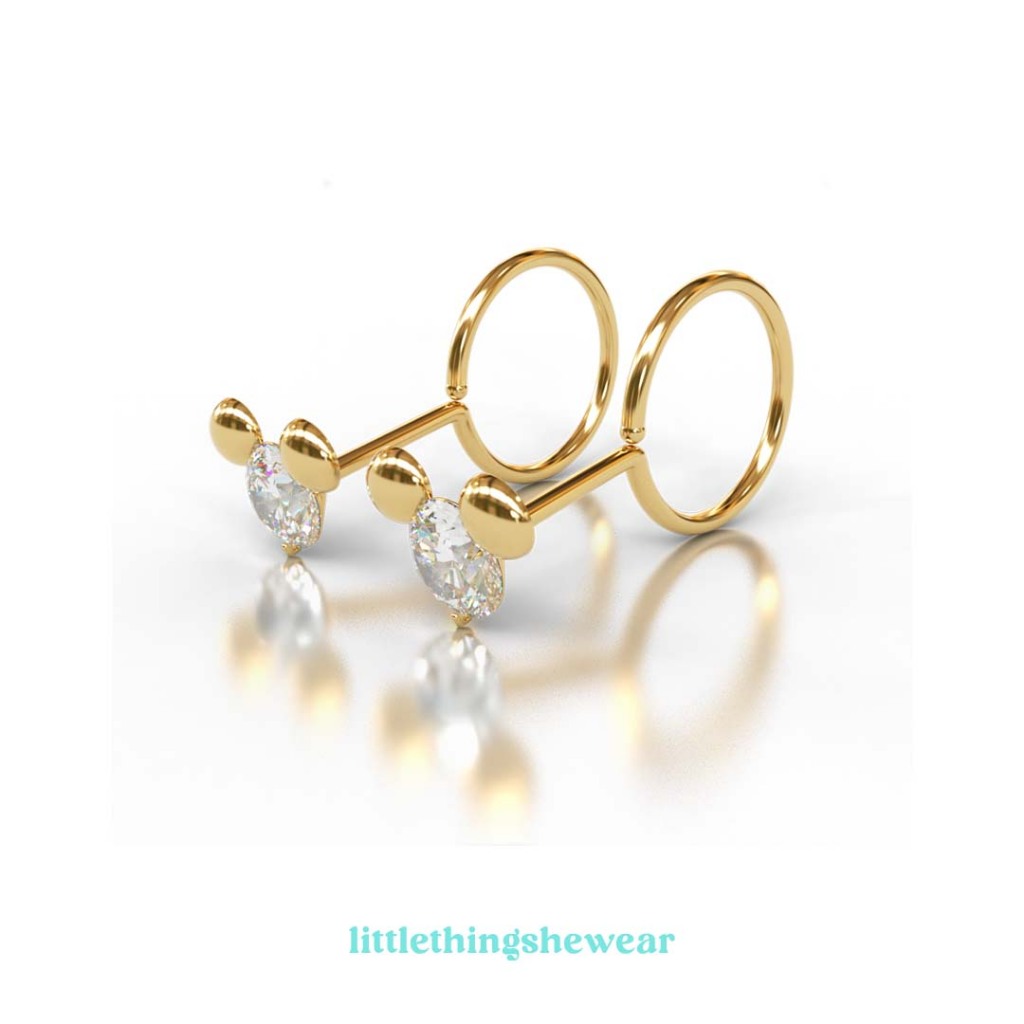 Jual LITTLETHINGSHEWEAR - Anting Emas Bayi Little Mouse Swarovski ...