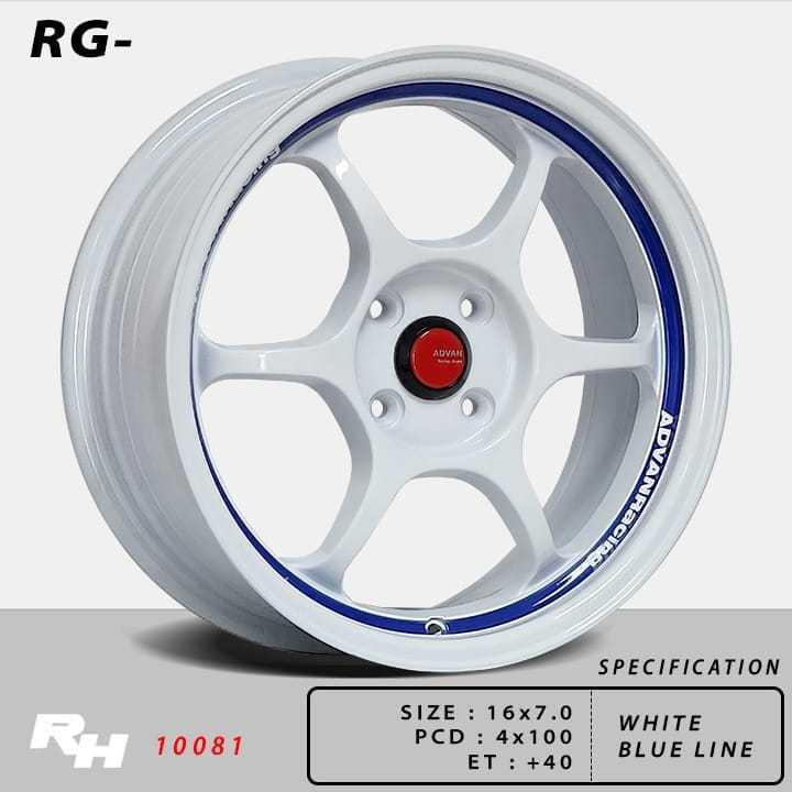 Jual Velg Mobil Advan Racing RG1 Ring 16 White Blue Line | Shopee Indonesia