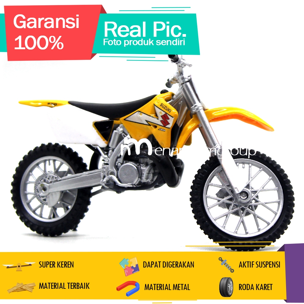 Jual Diecast Miniatur Mainan Motor Trail Suzuki RM250 Besi Metal Aktif ...