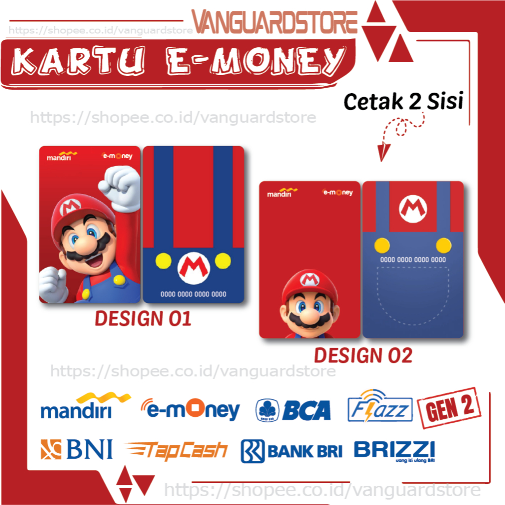 Jual KARTU E MONEY E TOLL KARTUN GAME SUPER MARIO BROSS EMONEY MANDIRI FLAZZ BCA BNI TAPCASH ...