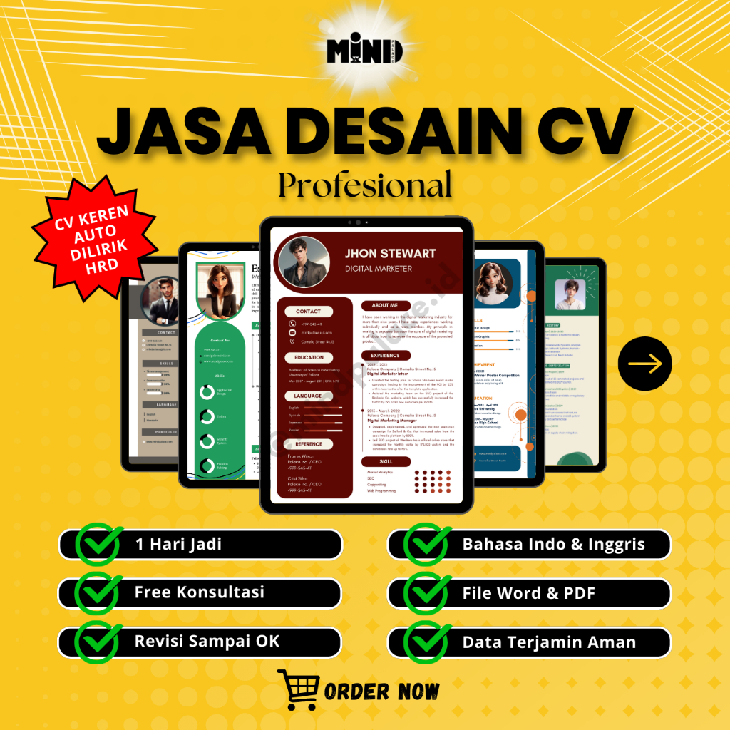 Jual Jasa Desain CV Professional | Curriculum Vitae | Template CV ...