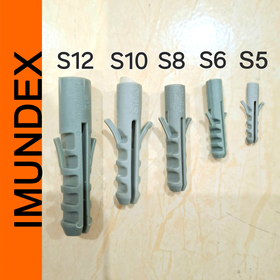 Jual IMUNDEX S5 Angkur Plastik Penguat Sekrup Lubang Tembok Box/100pcs | Shopee Indonesia