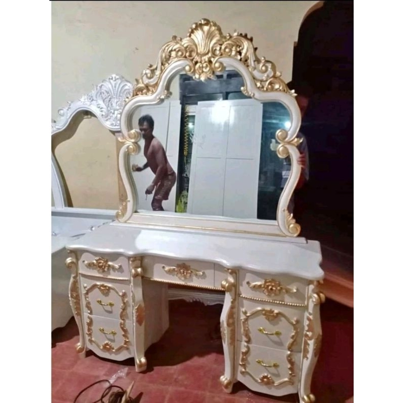 Jual Meja rias ukir jepara model kuda laut bahan kayu jati | Shopee ...