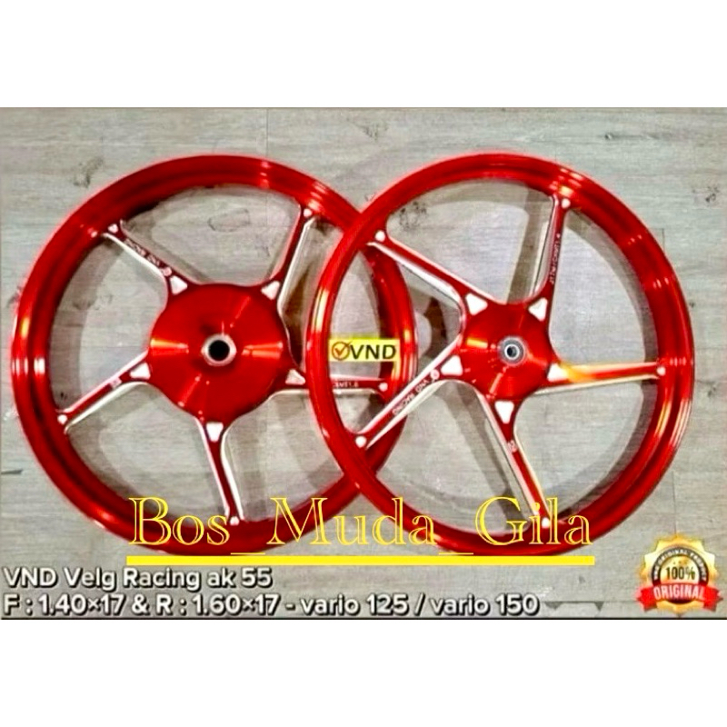 Jual VELG AK55 RING 17 ,BEAT/SCOOPY/GENIO/VARIO 110/125/150 ORIGINAL VND RACING. | Shopee Indonesia