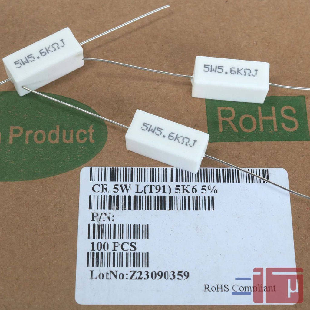 Jual Resistor Kapur 5K6 5.6K 5W Taiwan Kaki Tembaga | Shopee Indonesia