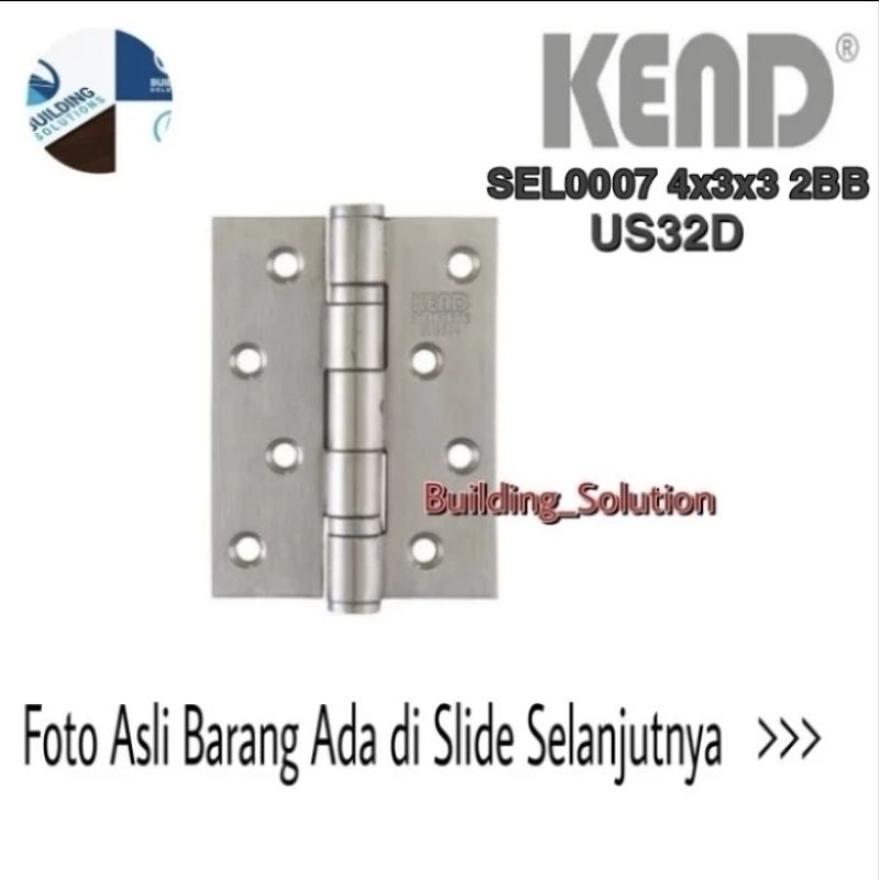 Jual Engsel Pintu 4" KEND || Original Hinge KEND SEL0007 US32D New || KEND SEL0007 4x3x3mm 2BB ...