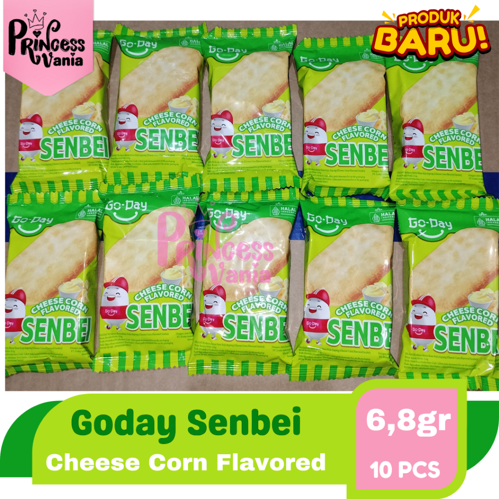 Jual GODAY SENBEI CHEESE CORN FLAVORED SATUAN 8,6GR SNACK RICE CRACKERS ...