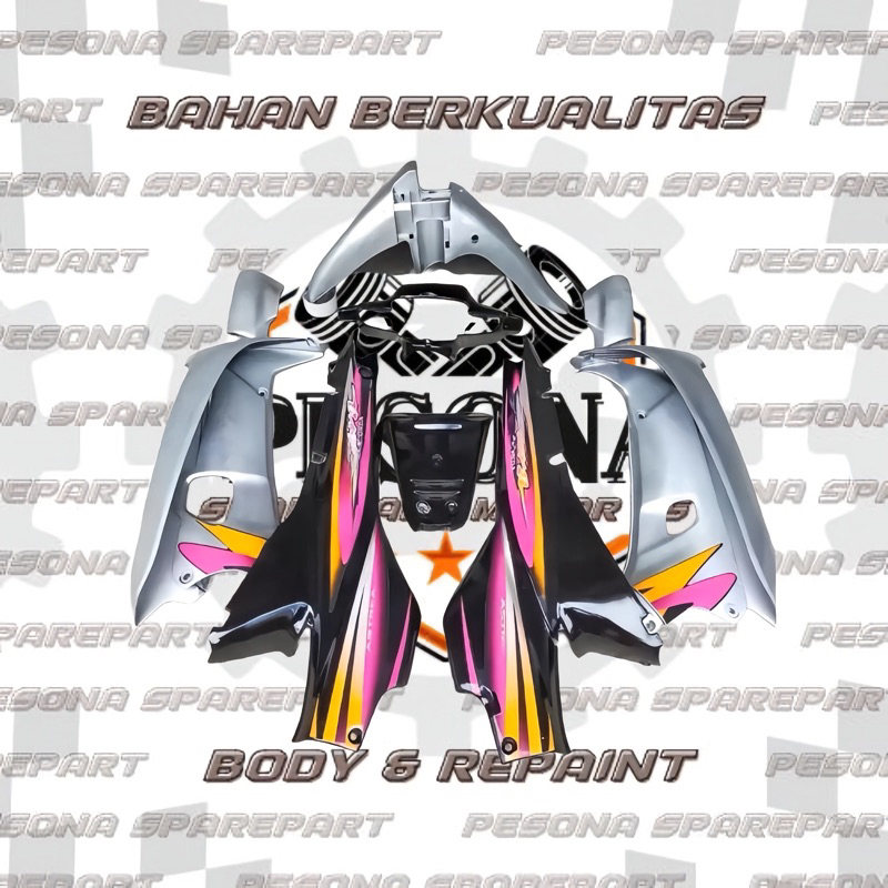Jual FULL BODY HALUS SUPRA X/FITT LAMA HITAM SILVER TANPA STIKER ...