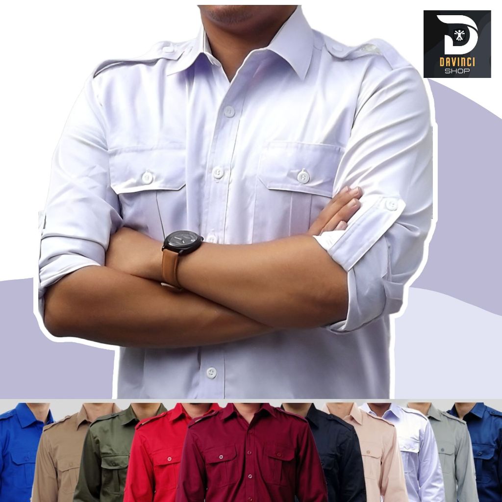 Jual Baju Kemeja PDL PDH Lapangan Lengan Panjang - Pakaian Atasan Seragam Pria Wanita Premium ...