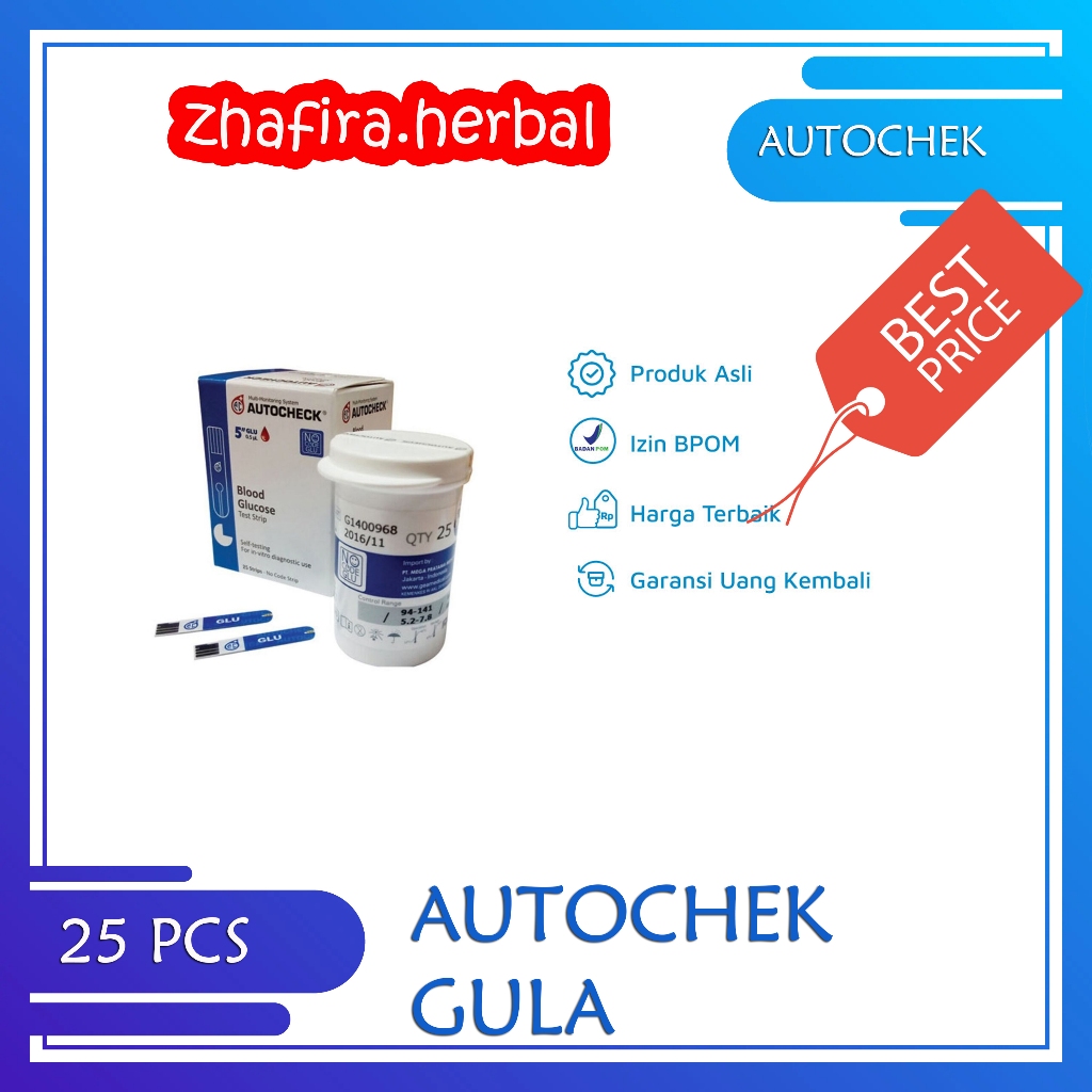 Jual Strip Autocheck Gula Darah isi 25 pcs | Shopee Indonesia