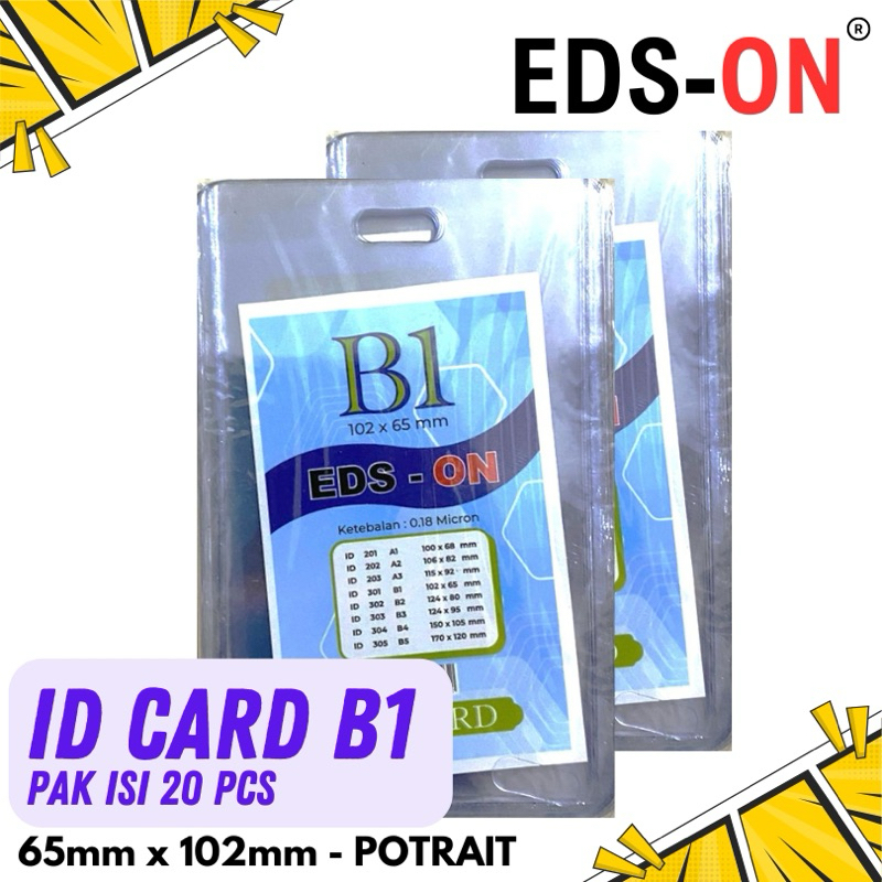 Jual PLASTIK MIKA ID CARD/CARD CASE/NAME TAG PLASTIK POTRAIT MERK EDS ...