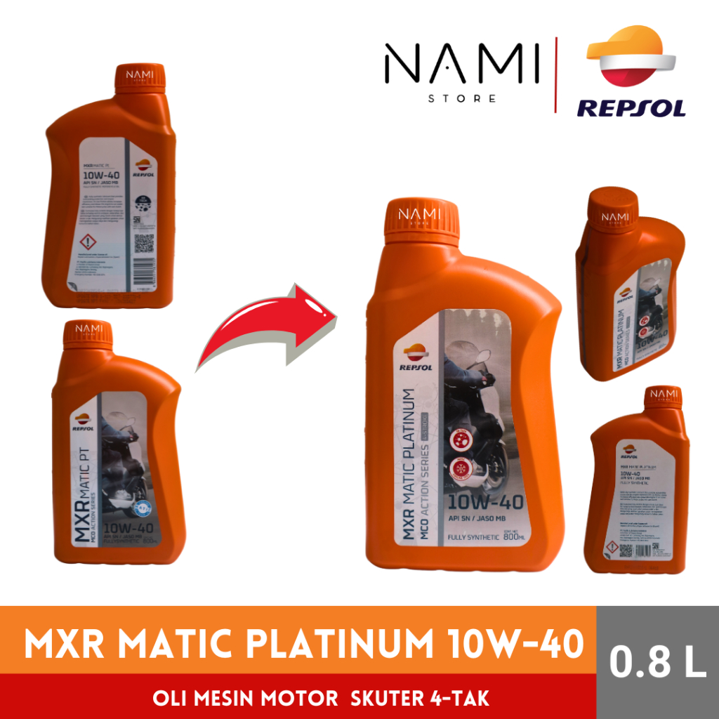 Jual *REPSOL MXR MATIC PLATINUM 10W40 (0.8L)* Oli Mesin Motor Matic ...