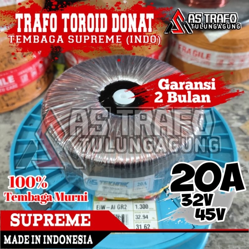 Jual TRAFO TOROID DONAT 20A CT 45v-32v murni | Shopee Indonesia