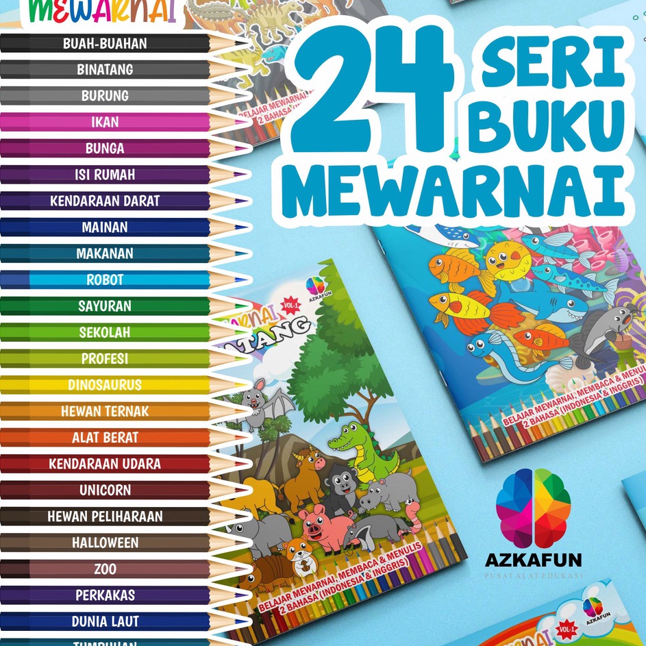 Jual PAKET 24 BUKU MEWARNAI VOL 1 Full colour buku mewarnai anak ...