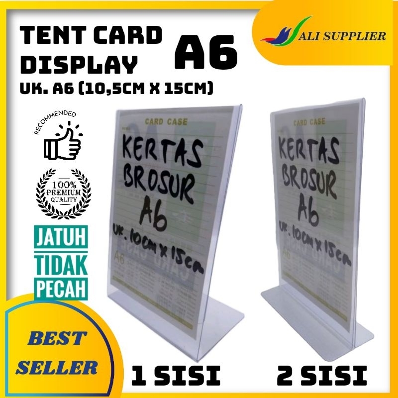 Jual MIKA TENT CARD A6 / TEMPAT BROSUR A6 / BUKAN AKRILIK A6 / STAND ...