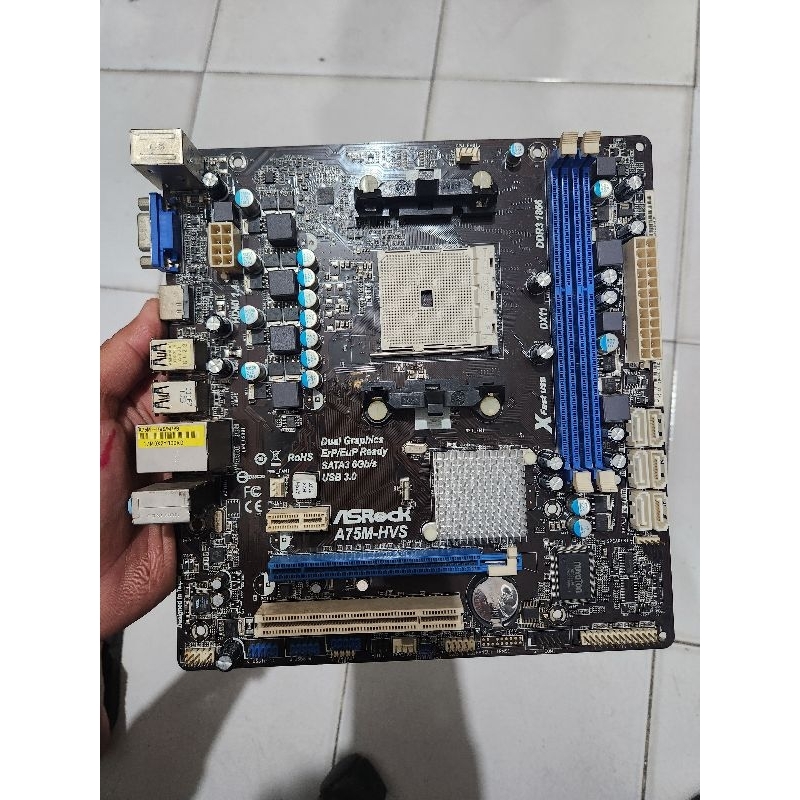 Jual Mobo asrock amd fm1, motherboard asrockA75M-HVS, socket fm1, usb 3 ...
