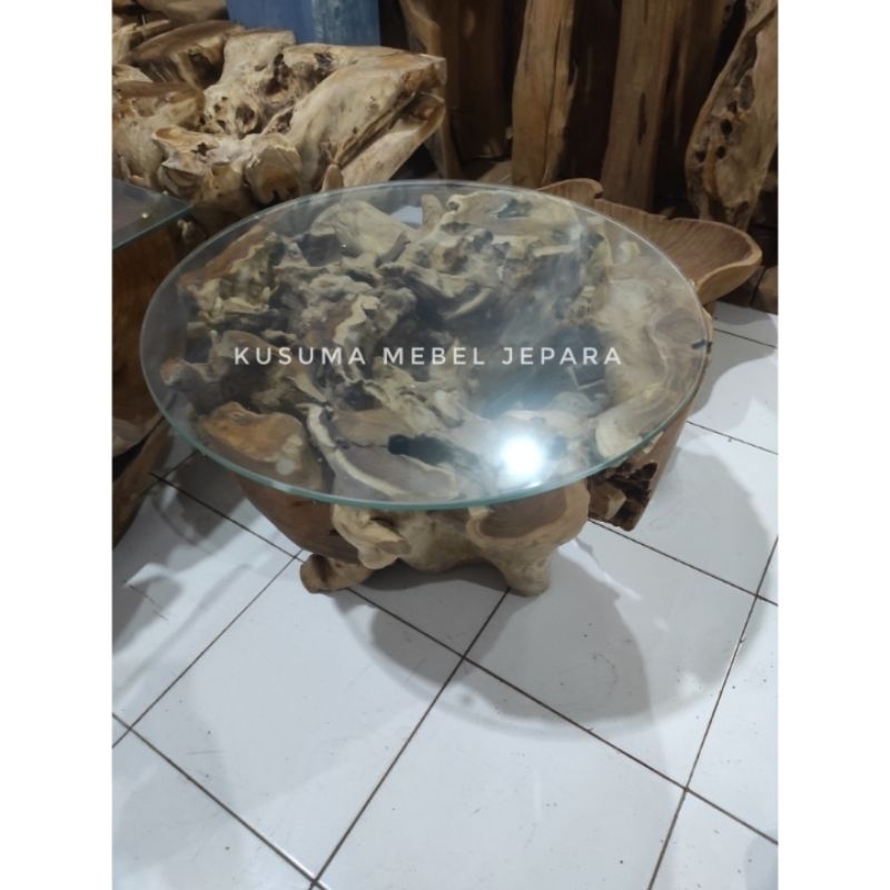 Jual Meja Tamu Akar Kayu Jati (Diameter 70cm) | Shopee Indonesia