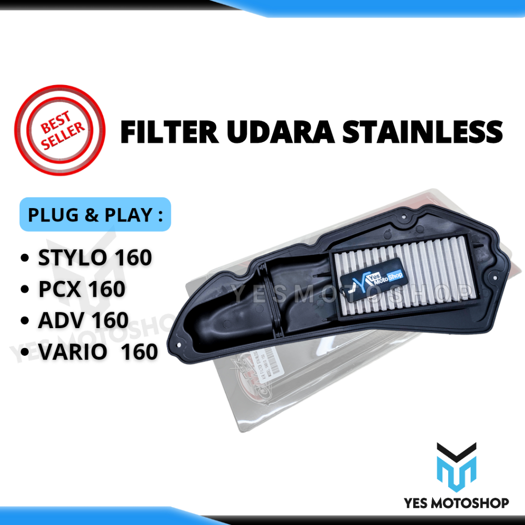 Jual AIR FILTER UDARA STAINLESS ADV 160 VARIO 160 PCX 160 FILTER UDARA ...