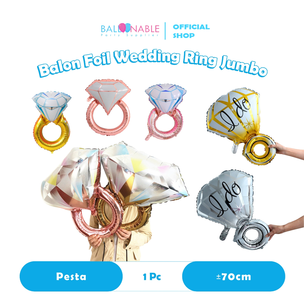 Jual Balon Foil Tema Wedding Ring Jumbo | Shopee Indonesia
