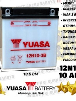 Jual ASLI ORIGINAL ACCU BASAH YUASA 12N10-3B 12V 10AH VIAR KAISAR MERCY ...