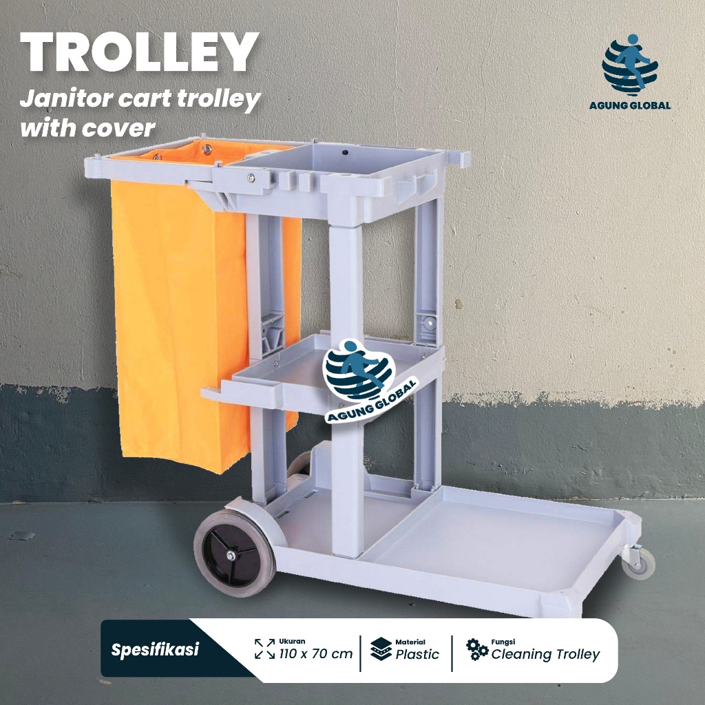 Jual Janitor Cart Trolley With Double Bucket Troli Cleaning Varian Type ...