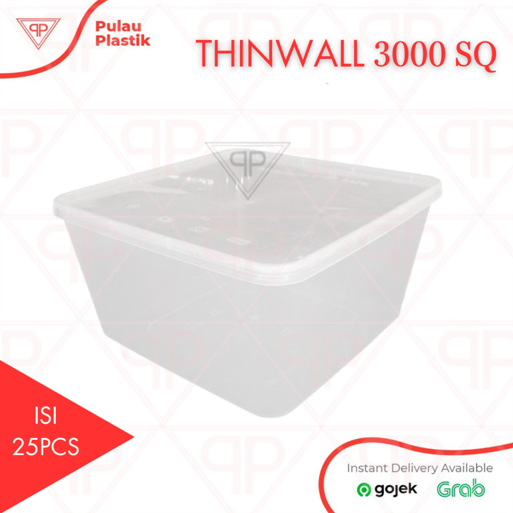 Jual Thinwall Kotak 3000ml/Box Makanan/Kotak makanan/ Food Container ...
