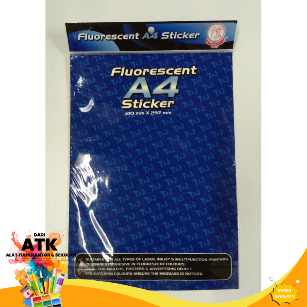 Jual Label ukuran A4 Tom & Jerry Sticker Paper A4 Warna per pack isi 5 ...