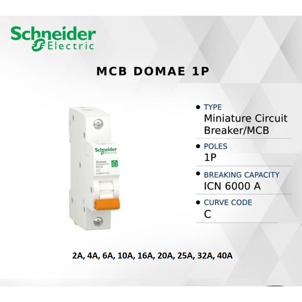 Jual DOMAE MCB SCHNEIDER 1 PHASE ORIGINAL | Shopee Indonesia
