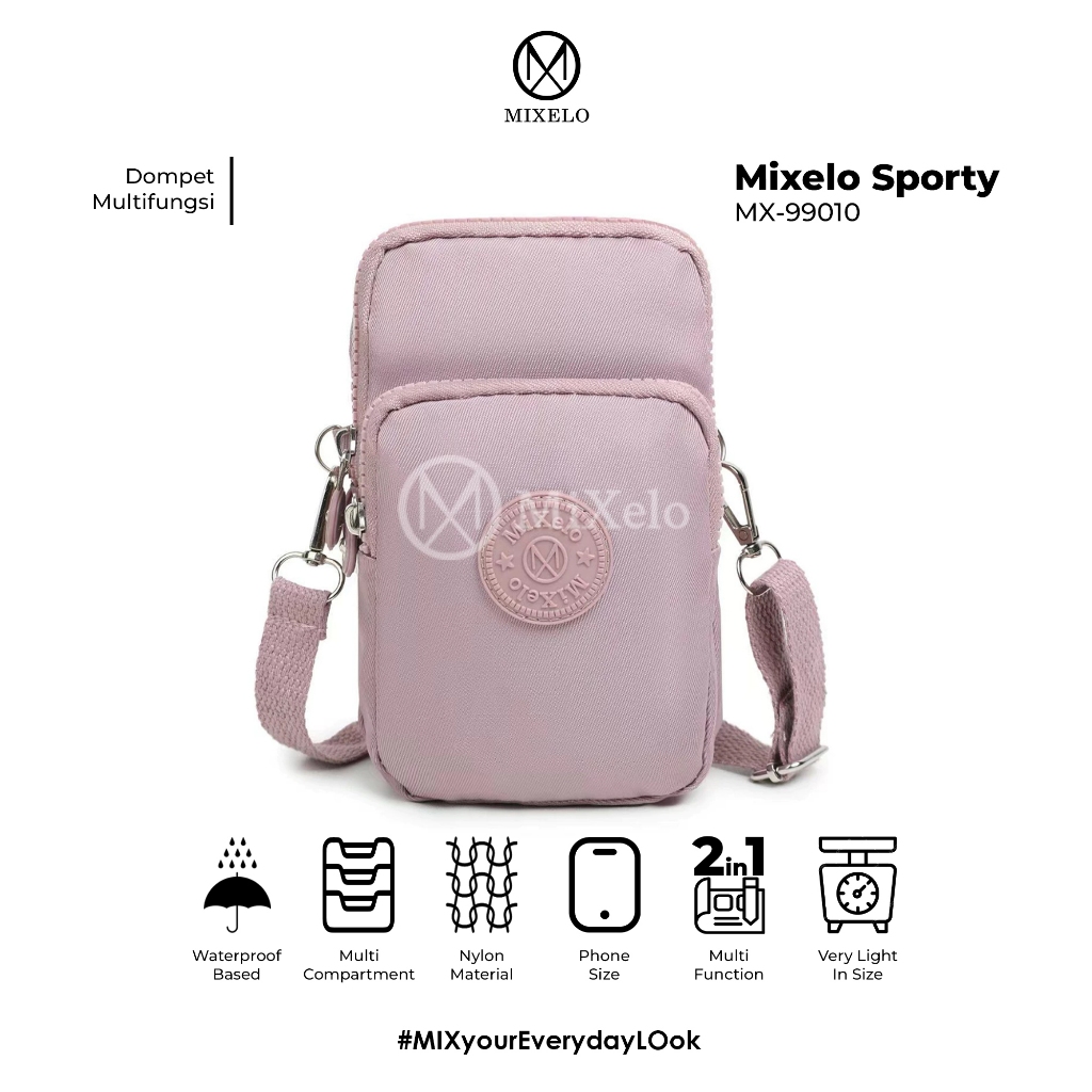 Jual Tas selempang mini Mixelo slingbag nylon 3 ruang / tas tangan ...