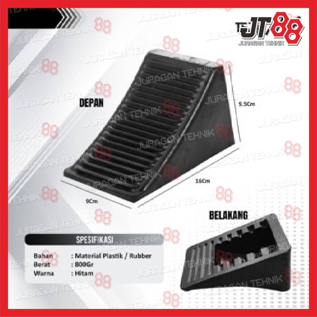 Jual Te2p Rubber wheel chock stopper - Pengganjal ganjalan ban roda ...
