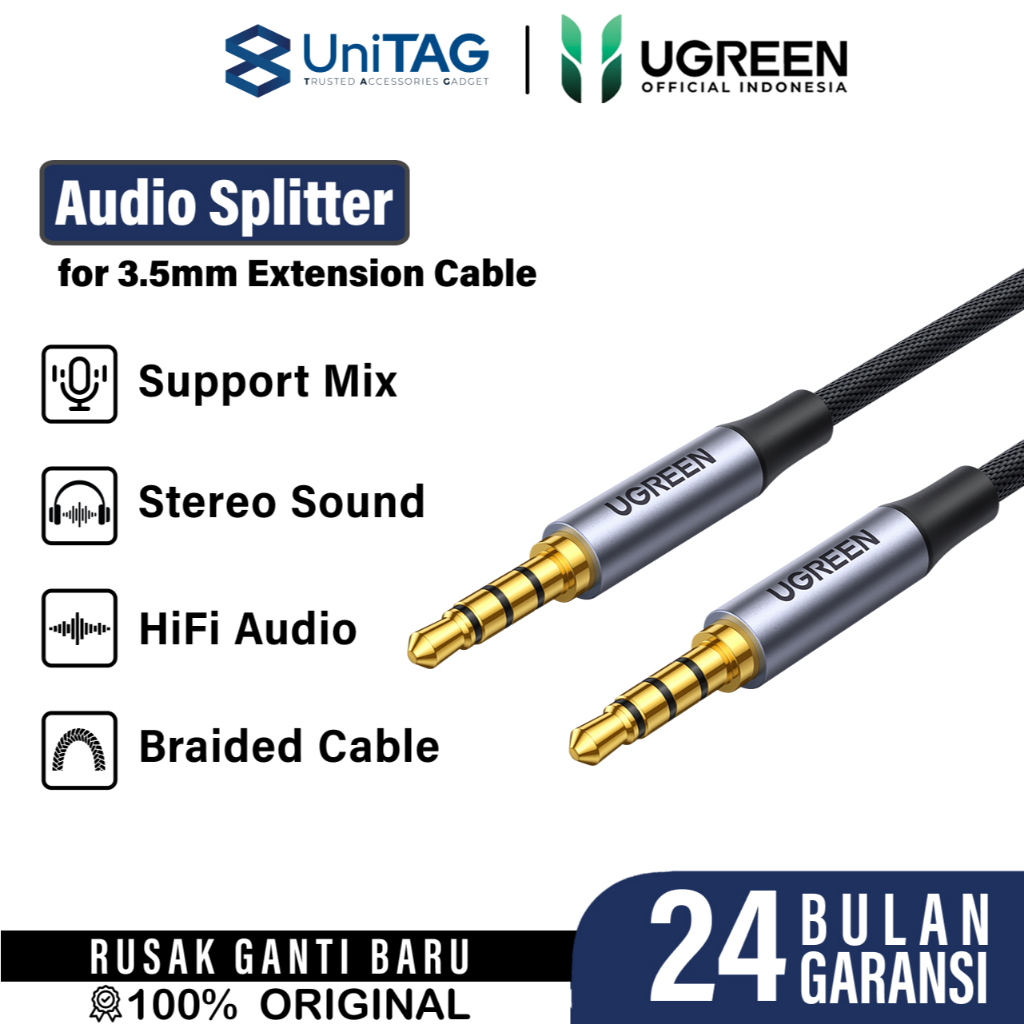 Jual UGREEN Kabel Aux Audio Extension 3.5mm Male to Male Microphone ...