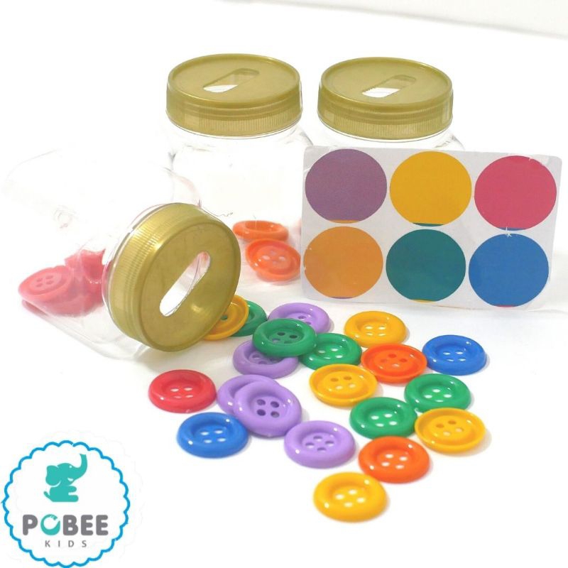 Jual Mencocokkan Warna Kancing | Jar | Mainan Edukasi Stimulasi Sensory ...