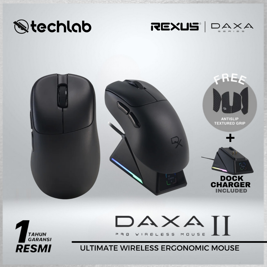 Jual Rexus DAXA Pro Wireless II 8K Ergonomic Mouse PAW-3395 with ...