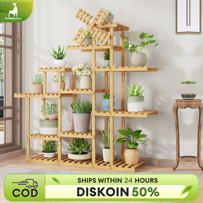 Jual Rak Tanaman Rak Susun Kayu Rak Kaktus Rak Bunga Lobak Hijau Balkon ...
