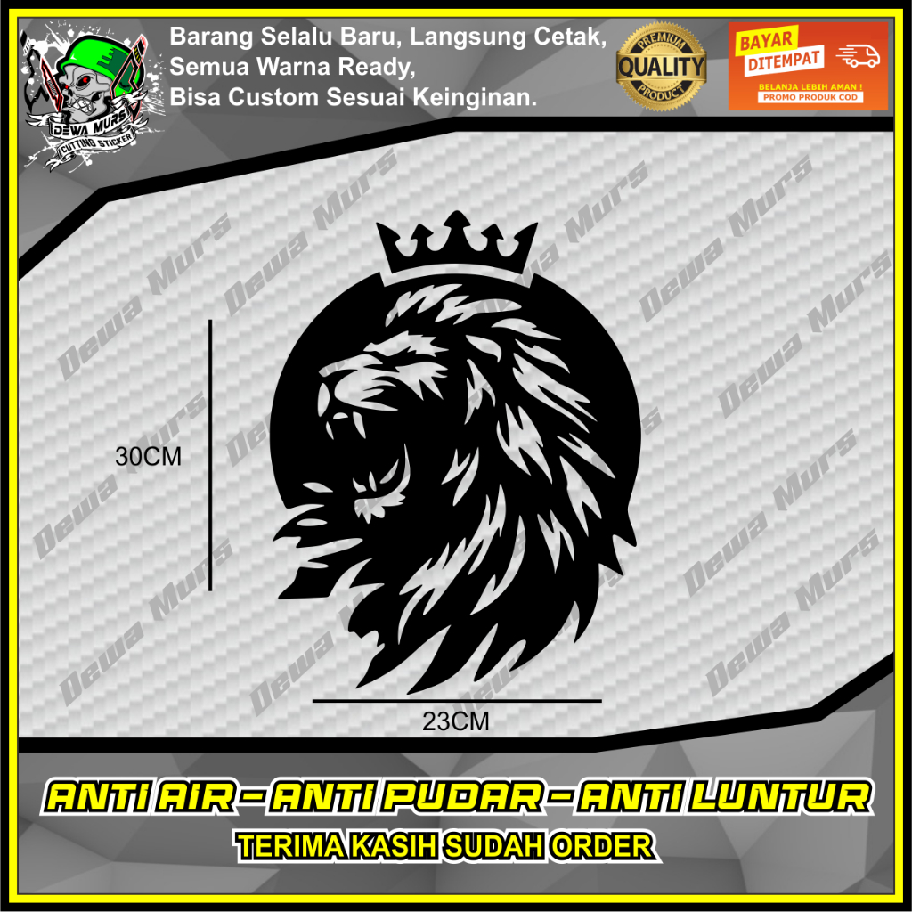 Jual Cutting Sticker VECTOR MAHKOTA SINGA Cocok Buat Motor , Mobil Dan ...