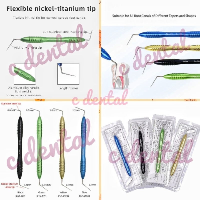 Jual [4 Pcs] Dental Endo Hand Plugger Flexible NiTi+SS Tips Vertical ...