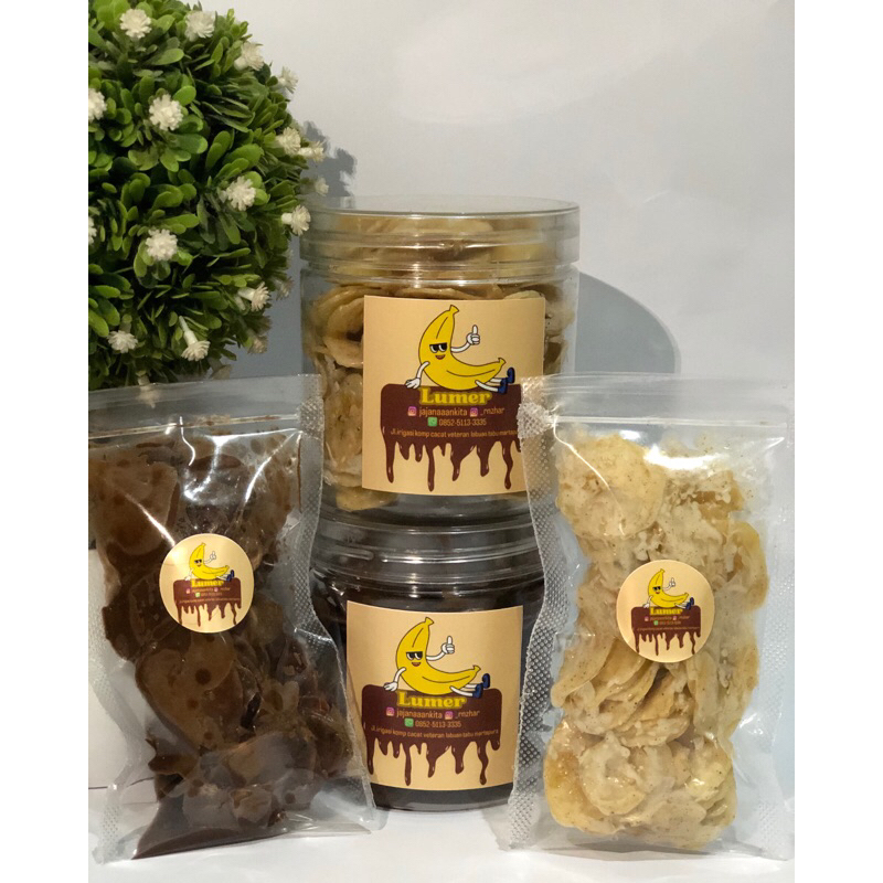 Jual pisang lumer toping COKELAT (kemasan toples 400ml) | Shopee Indonesia