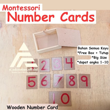 Jual Number Cards Montessori Wooden Number Card Montessori card number ...