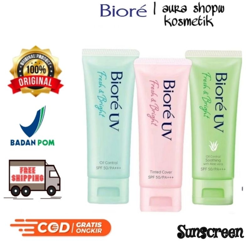 Jual (COD) BIORE UV FRESH &BRIGHT SPF50 PA+++ 30GR | Shopee Indonesia