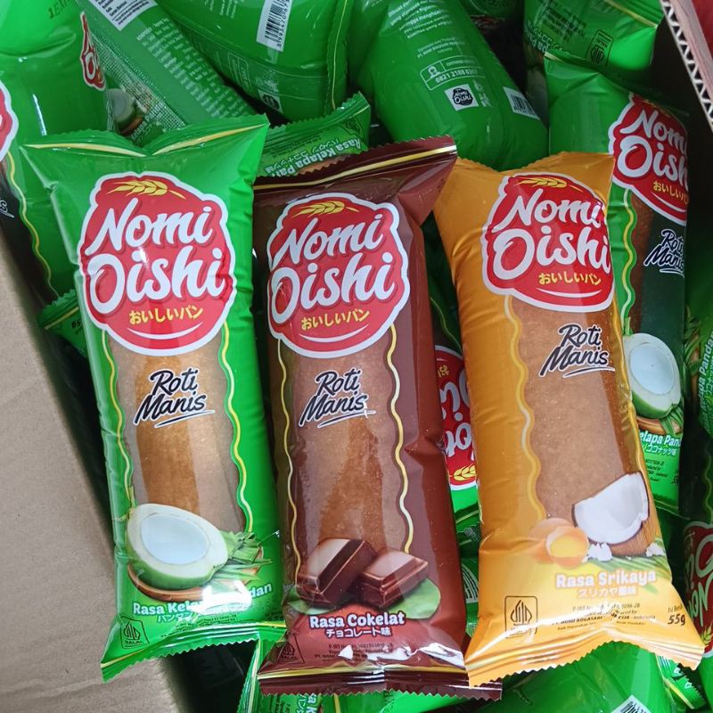 Jual Nomi Dashi Roti Manis Rasa Kelapa Pandan, Cokelat, Srikaya 55g ...