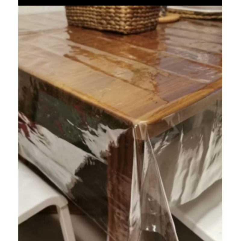 Jual taplak meja bening/plastik mika meteran/plastik mika lemes meteran | Shopee Indonesia