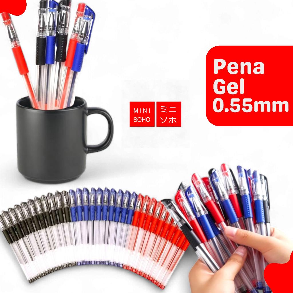 Jual Pena Gel 0.55mm Standard Pulpen tinta cair Alat Tulis Sekolah ...